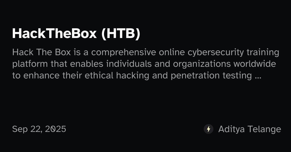 HackTheBox | Aditya Telange