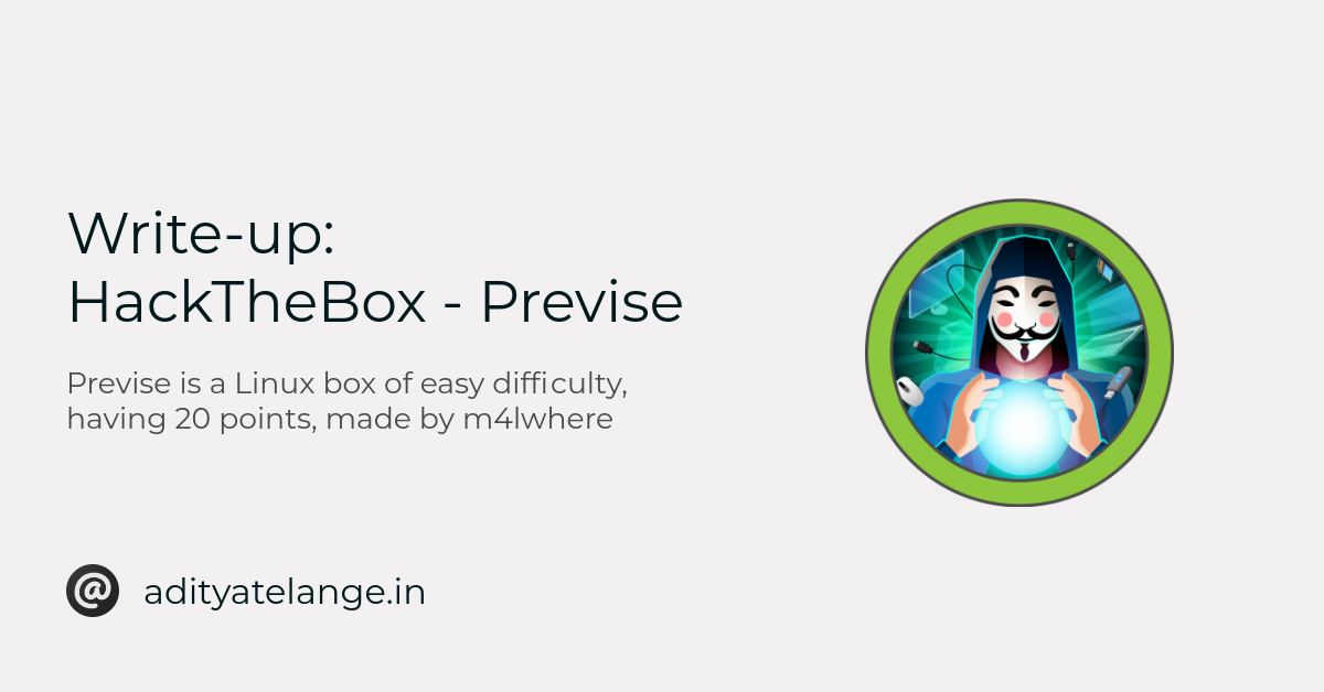 HackTheBox (HTB) - Previse | Aditya Telange
